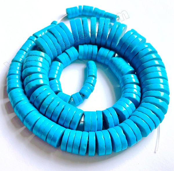 Deep Blue Stablelized Turquoise - Graduated Center Drilled Thin Wheels ...